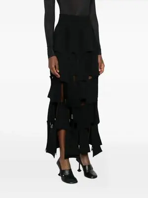 A.W.A.K.E. Mode Laser-cut Knitted Maxi Skirt