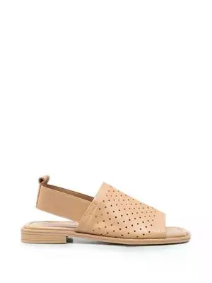 SERGIO MORETTI FIRENZE Perforated Slingback Sandals - Neutrals