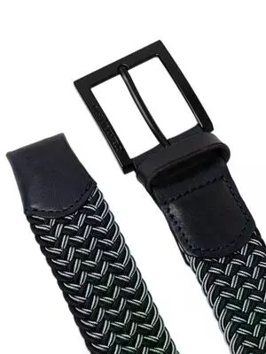 Karl Lagerfeld Woven Leather-trim Belt