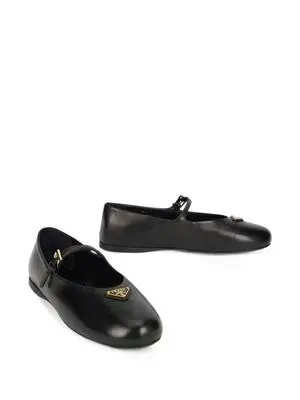 Prada Velvet Buckle-strap Ballet Flats