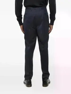 Corneliani Scalloped-hem Wool Trousers - Blue