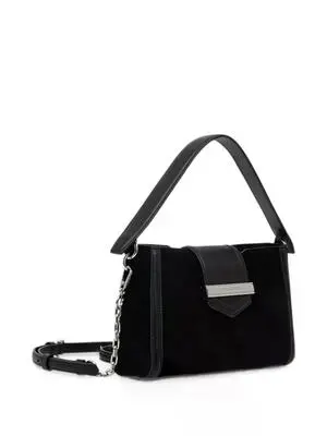 Karl Lagerfeld Suede-panelled Shoulder Bag - Black