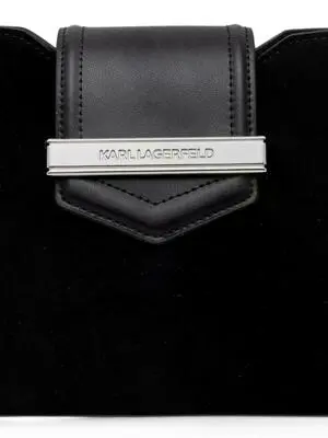 Karl Lagerfeld Suede-panelled Shoulder Bag - Black