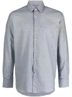 Canali Buttoned-up Long-sleeved Shirt - Blue