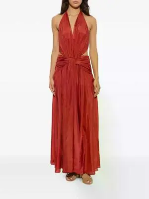 Zimmermann Indra Plunge-neckline Cut-out Maxi Dress - Red