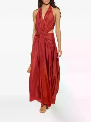 Zimmermann Indra Plunge-neckline Cut-out Maxi Dress