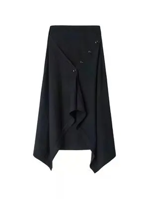LEMAIRE Buttoned Skirt In Merino Wool Blend - Black