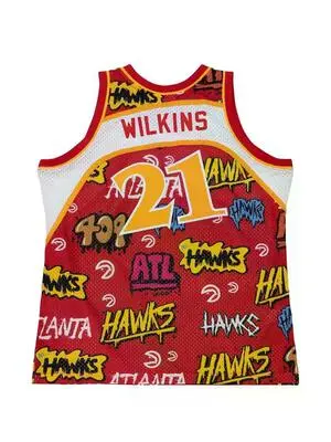 Mitchell & Ness Atlanta Hawks 1986 Dominique Wilkins Slap Sticker Swingman Vest - Red