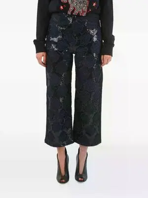 DIESEL® Lace-overlay Sequin-embellished Jeans