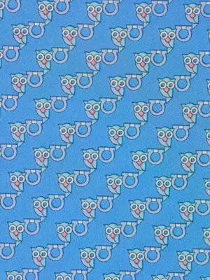 FERRAGAMO Owl-print Silk Tie