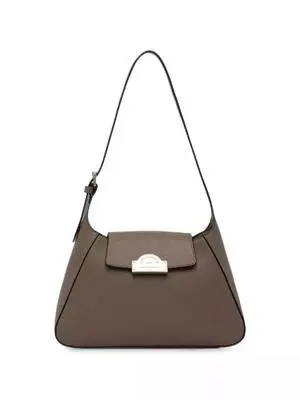 Karl Lagerfeld Logo-plaque Grained-leather Shoulder Bag - Brown