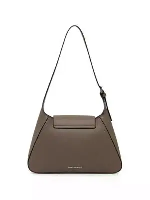 Karl Lagerfeld Logo-plaque Grained-leather Shoulder Bag - Brown