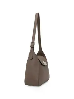 Karl Lagerfeld Logo-plaque Grained-leather Shoulder Bag - Brown