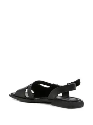 SERGIO MORETTI FIRENZE Buckle-fastening Leather Sandals - Black