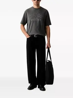 Karl Lagerfeld Logo-embroidered Acid-wash T-shirt