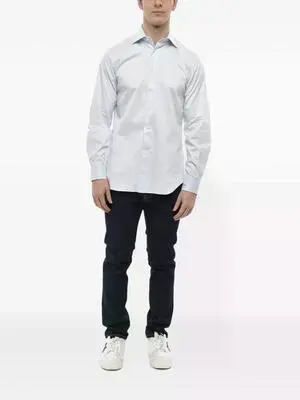 Corneliani French-collar Long-sleeve Shirt - Blue