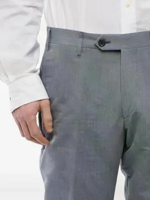 Corneliani Cotton-piqué Tailored Trousers - Grey