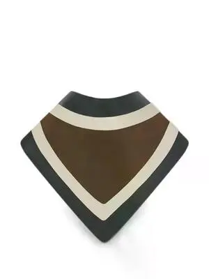 RETORI Colour-block Leather Bandana Scarf - Brown