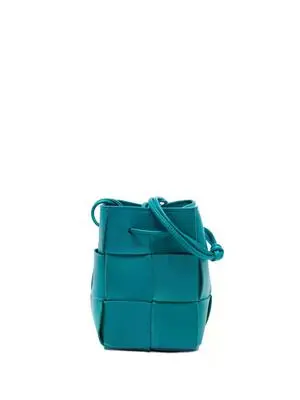Bottega Veneta 2012-2026 Mini Nappa Maxi Intrecciato Cassette Bucket Bag - Blue