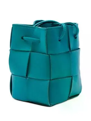 Bottega Veneta 2012-2026 Mini Nappa Maxi Intrecciato Cassette Bucket Bag - Blue