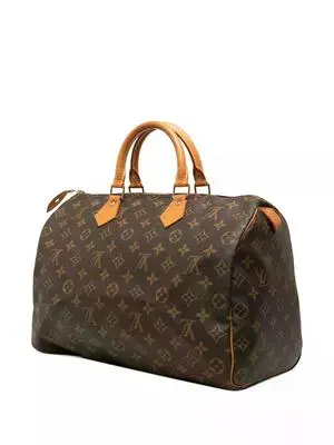 LOUIS VUITTON 1995 Monogram Speedy 35 Boston Bag - Brown