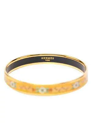 Hermès 20th Century Wild Flower Enamel Bangle Bracelet