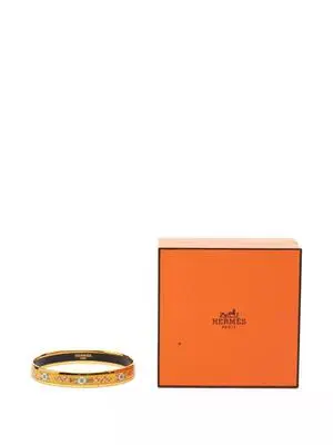 Hermès 20th Century Wild Flower Enamel Bangle Bracelet