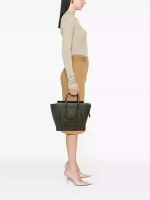Celine 2017 Micro Drummed Calfskin Luggage Tote Bag - Grey