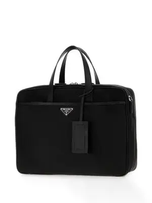 Prada Saffiano Leather-trim Briefcase