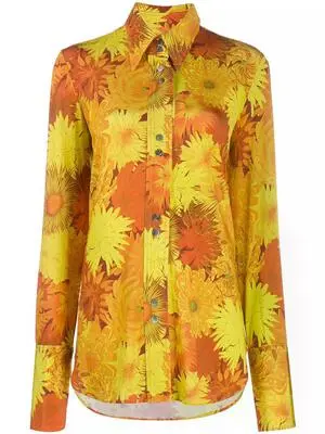 ELLERY Floral-print Shirt - Orange