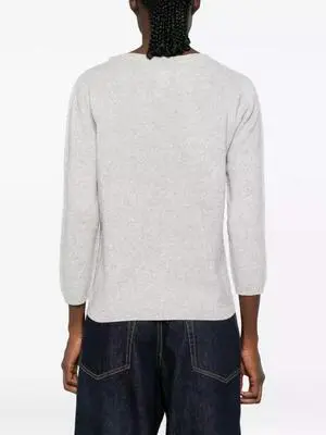 Fabiana Filippi Boat Neck Three-quarter Sleeve Sweater - Grey