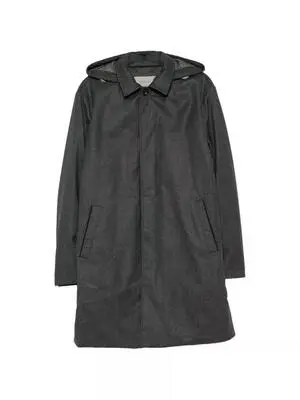 Canali Hooded Concealed-fastening Coat - Grey