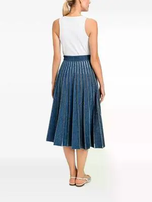 TWINSET Pleated Denim Skirt