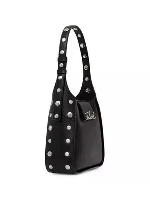 Karl Lagerfeld Stud-embellished Logo-plaque Tote Bag