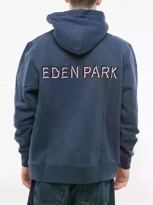 EDEN PARK Logo-embroidered Drawstring Hoodie - Blue