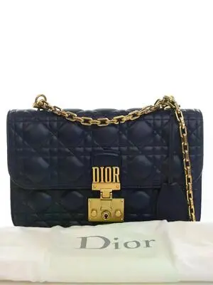 Dior 2017 Medium Lambskin Cannage Dioraddict Flap Shoulder Bag - Blue