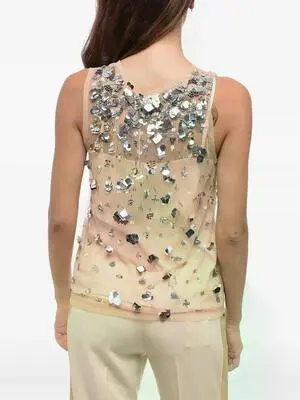 P.a.r.o.s.h Sequin-embellished Mesh Top
