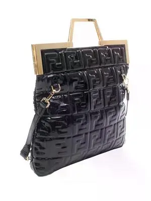 Fendi Ff 1974 Embossed Patent Shopping Tote