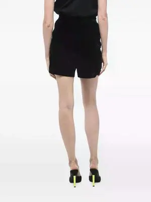 MATIMI Embroidered-details Velvet Shorts