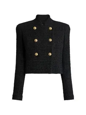 Balmain Tweed Officer Jacket - Black
