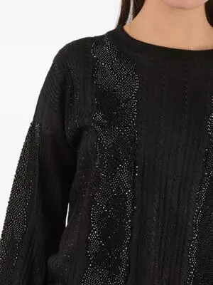 Philipp Plein Crystal-embellished Cable-knit Sweater