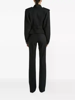 Balmain Pleated Wool Gabardine Trousers