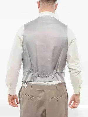 Corneliani Jetted-pockets Wool Waistcoat - Grey