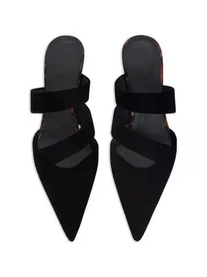 Balmain Velvet Tortoiseshell-effect Mules