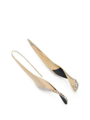 Balmain Organic-twist Earrings In Lacquered Brass - Gold