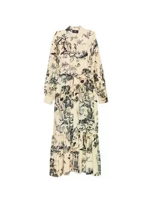 Etro Scenic-print Tiered Maxi Dress - Neutrals