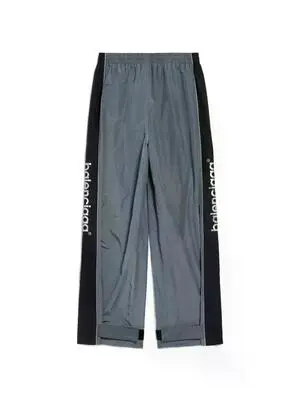 Balenciaga Logo-print Wide-leg Track Pants - Grey