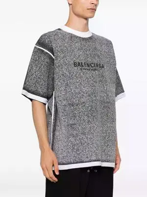 Balenciaga Logo-print Heathered T-shirt