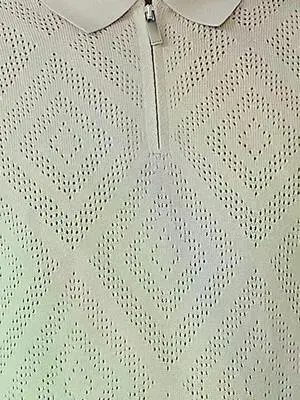 MAUVAIS Chalbi Diamond-pointelle Zip-up Polo Shirt