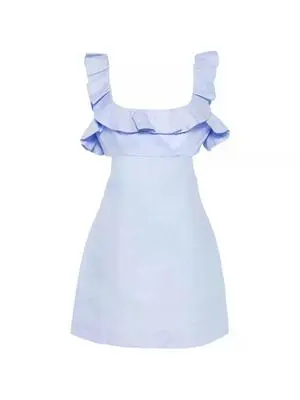 Zimmermann Ruffled Cut-out Mini Dress - Blue